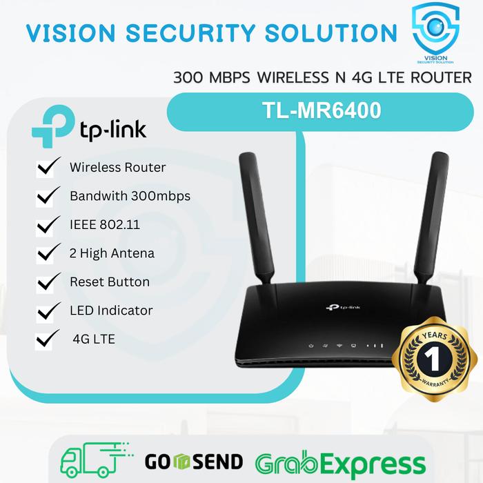 Jual Wireless Router TP-Link TL-MR6400 4G LTE Router 300mbps Dual ...