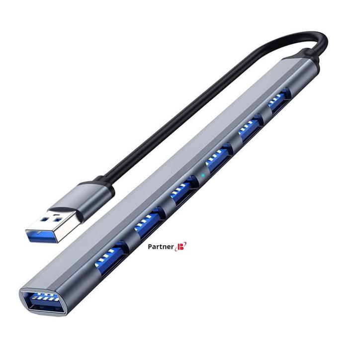 Jual USB 3.0 Type-A Hub Slim OTG Adapter to 7 Port USB-A Aluminium ...