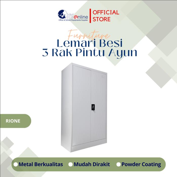 Promo Rak Lemari Kantor Besi untuk Arsip Minimalis 3 Susun Pintu Ayun ...