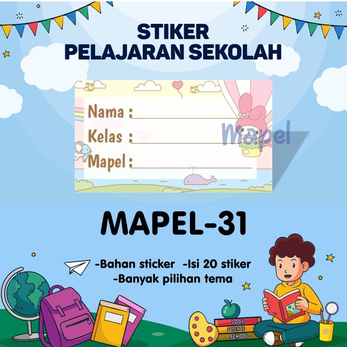 Jual Stiker Mapel - Label Buku Pelajaran Sekolah - Stiker mata ...