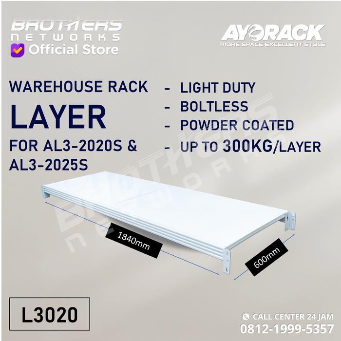 Promo LAYER RAK GUDANG 300KG 2 METER AYORACK L3020 AMBALAN TATAKAN RACK ...