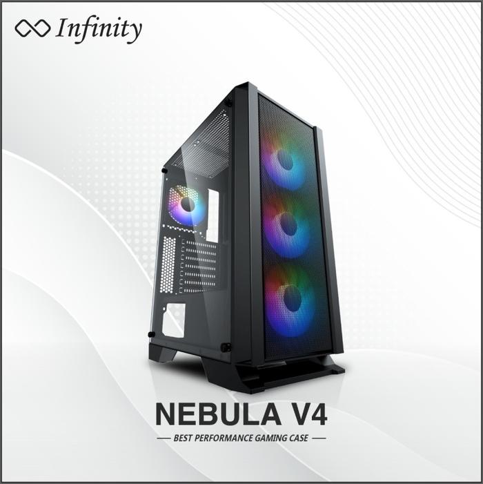 Jual INFINITY NEBULA V4 Tempered Glass + 3 fan rainbow - ATX, mATX Case ...