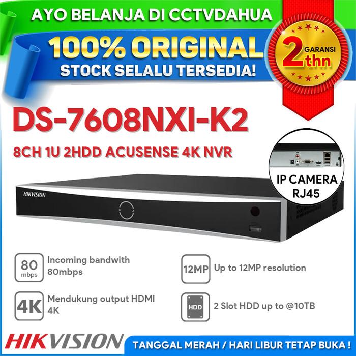 Promo HIKVISION DS-7608NI-K2 Hikvision 8 channel 1U 4K Reslution NVR - DS-7608NXI-K2, NON ...