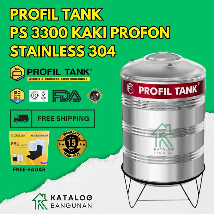 Jual Tangki Air Profil Tank PS 3300 Stainless + Kaki - Toren Profil ...