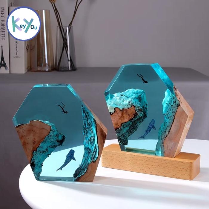 Jual Hiasan Meja Laut Hiu Model HM002 Resin Kayu unik keren aesthetic ...