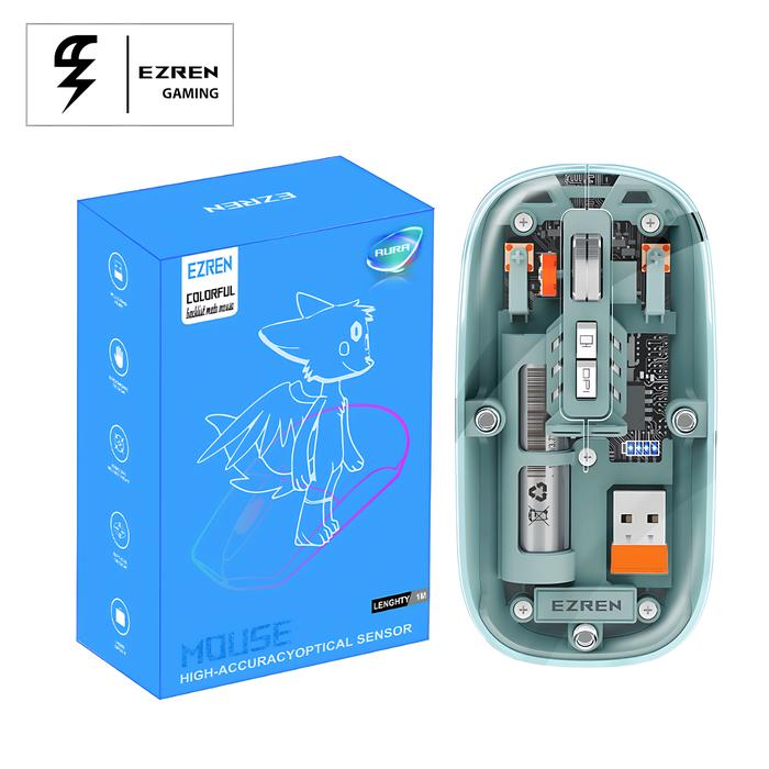 Jual Ezren M233 Mouse Transparent Magnet 2.4G Wireless Rechargeable ...