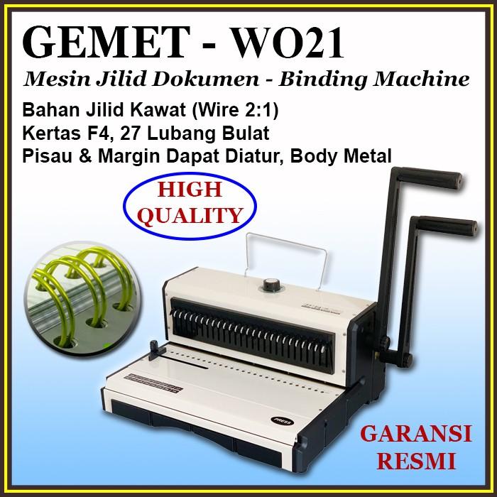 Jual Mesin Jilid Binding Kawat 2:1, F4 Lubang Bulat, GEMET WO21 ...