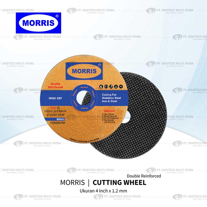 Jual Morris Cutting Wheel (DR) WA60SBF Ukuran 4 Inch x 1,2 mm - Isi 20 ...