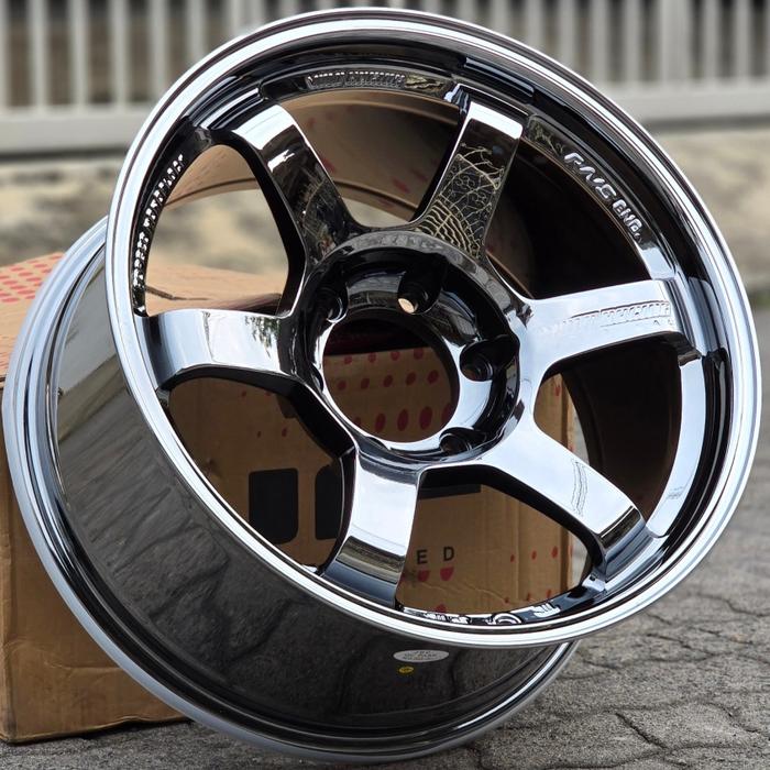 Promo Velg Mobil JF Luxury TE37 Progressive Black Chrome R18 Lebar 9 ET ...