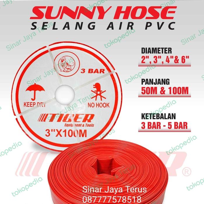 Jual Sunny Hose Tiger 3 inch 50 Meter # Selang Irigasi # Selang Buang ...