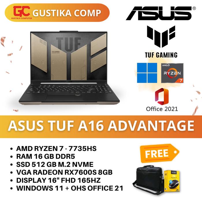 Jual ASUS TUF GAMING A16 ADVANTAGE FA617NS AMD RYZEN 7 7735HS 16 512 ...