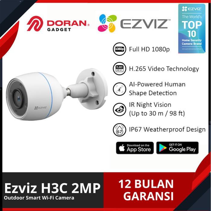 Promo Ezviz H3C 2MP Night Vision Smart Wi-Fi IP Camera CCTV Outdoor ...