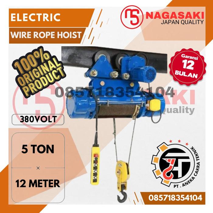 Jual Electric Wire Rope Hoist 5 Ton x 12 Meter NAGASAKI Made In Japan ...