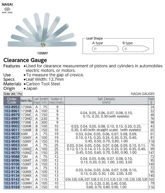 Jual Feeler Gauge 100mm 9 Blades DIA 172MB - Kab. Bekasi - Ichiban Hatsu | Tokopedia