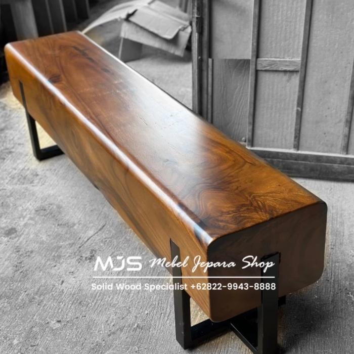 Jual Bangku Balok Kayu Solid Kaki Besi 170cm - Kab. Jepara - MJS ...