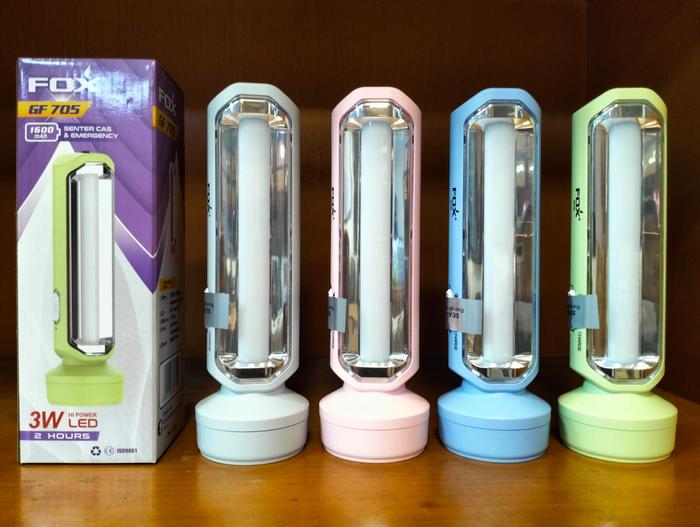 Jual Emergency + SENTER FOX GF 705 Lampu Charge Neon Isi Ulang Darurat ...