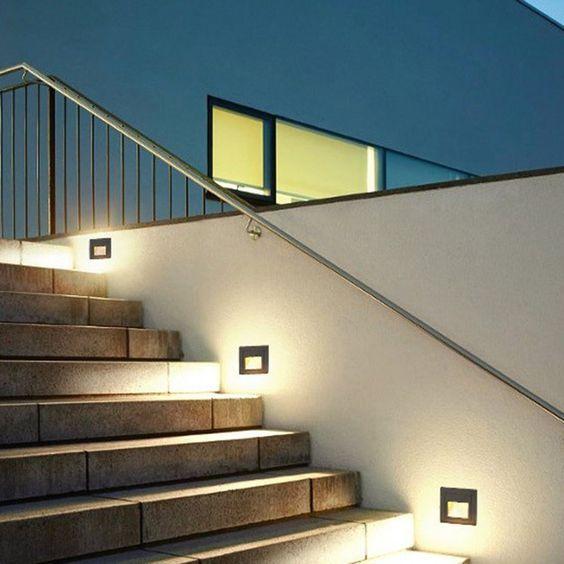 Jual Lampu tangga led 3 Watt step light Cahaya Warmwhite body hitam ...