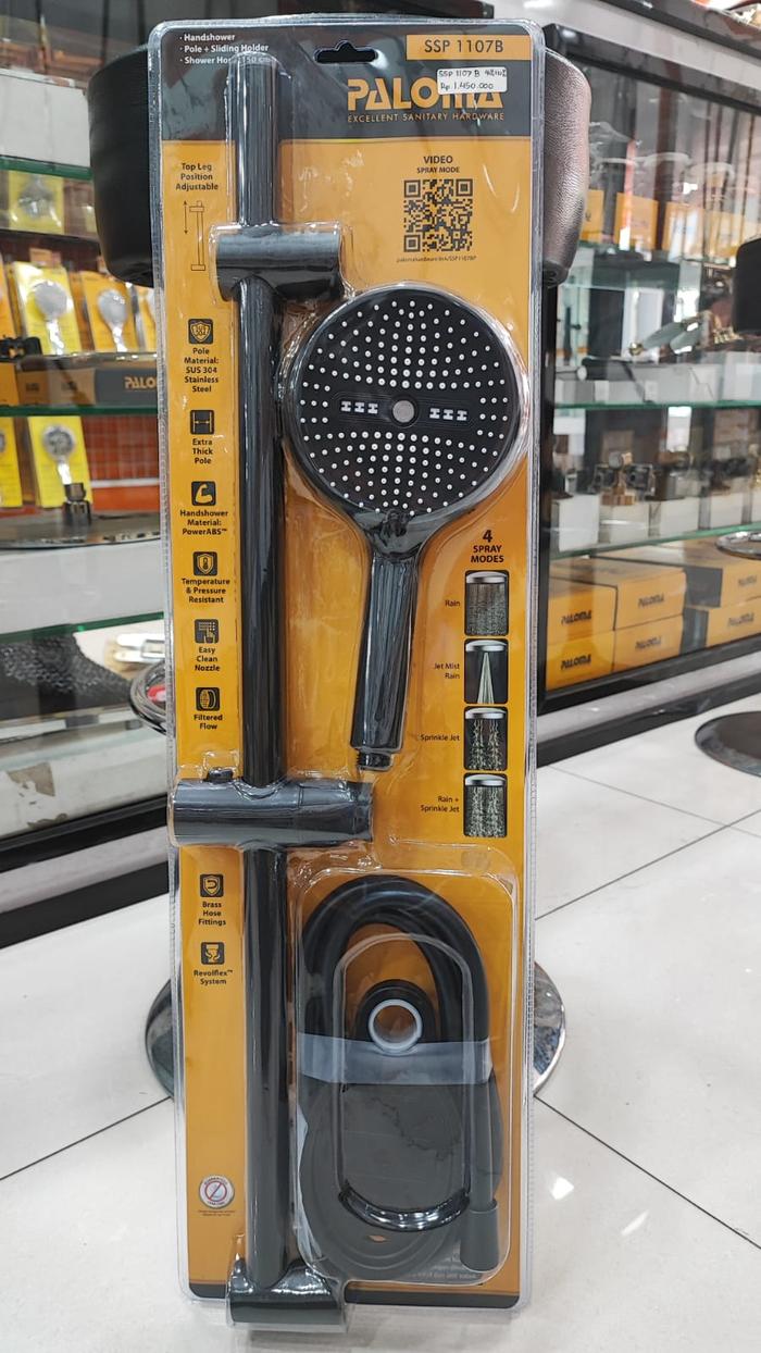 Jual PALOMA SSP 1107B Shower Set Tiang Handshower Mandi Hand Head Black ...