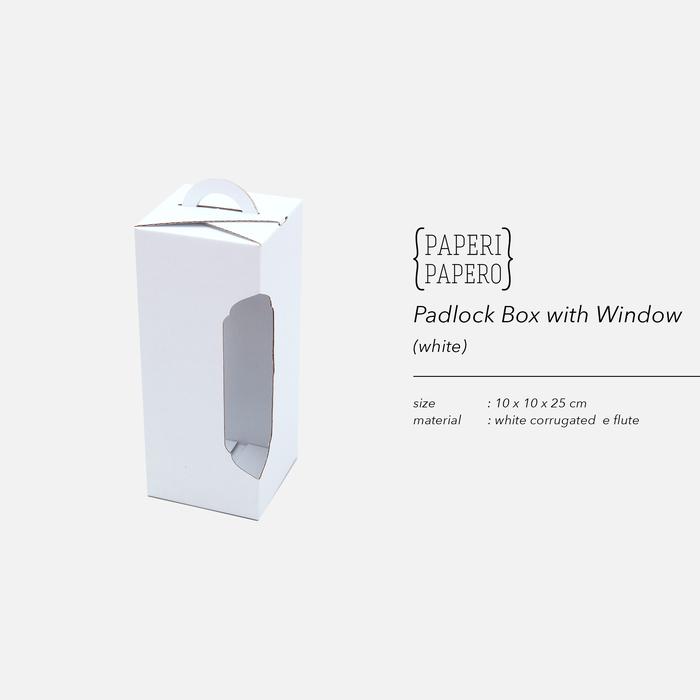 Jual White Padlock Box w/ Window (10 x 10 x 25 cm) - Boks Putih Jendela ...