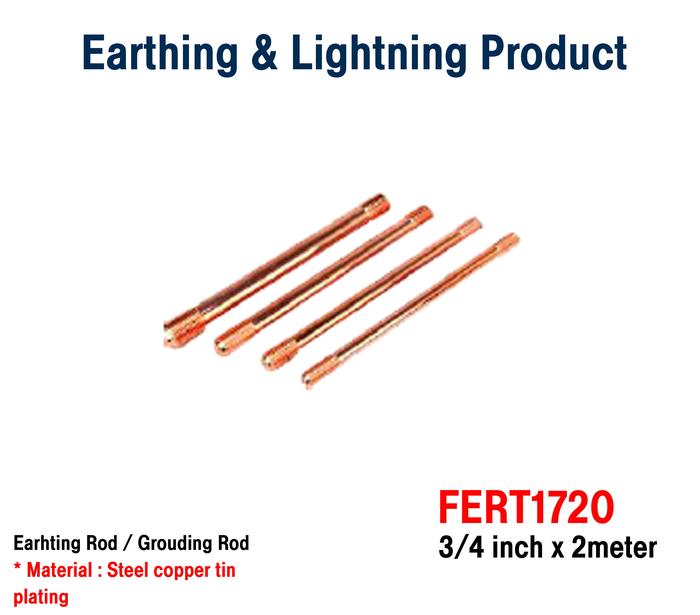 Jual Earthing Rod / Grounding Rod 3/4" Panjang 2 Meter - FORT FERT1720 ...