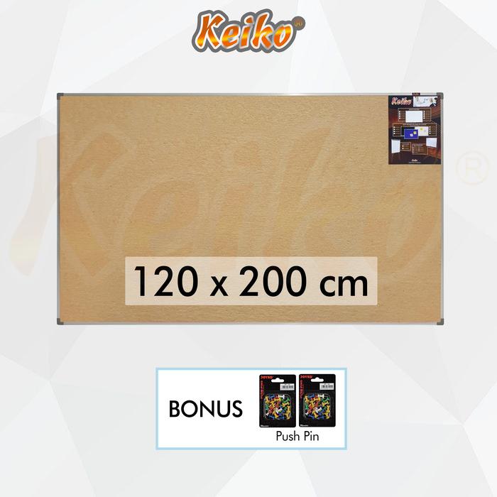 Jual Softboard Cork Pin Board / Papan Mading Gantung Keiko 120 x 200 cm ...