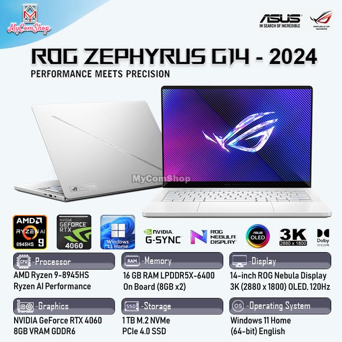 Jual ASUS ROG ZEPHYRUS G14 GA403 RYZEN 9-8945HS 16GB 1TB RTX 4060 3K ...