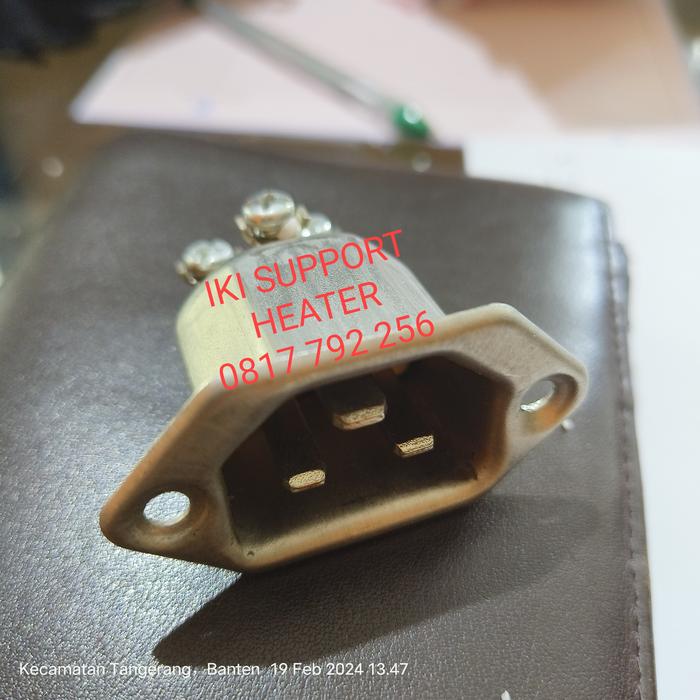 Jual pin plug hi temp colokan strika 3 pin steker heater pemanas 3 kaki ...