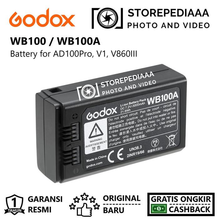 Jual Godox WB100 Battery for AD100Pro Flash Baterai AD100 Pro - Jakarta ...