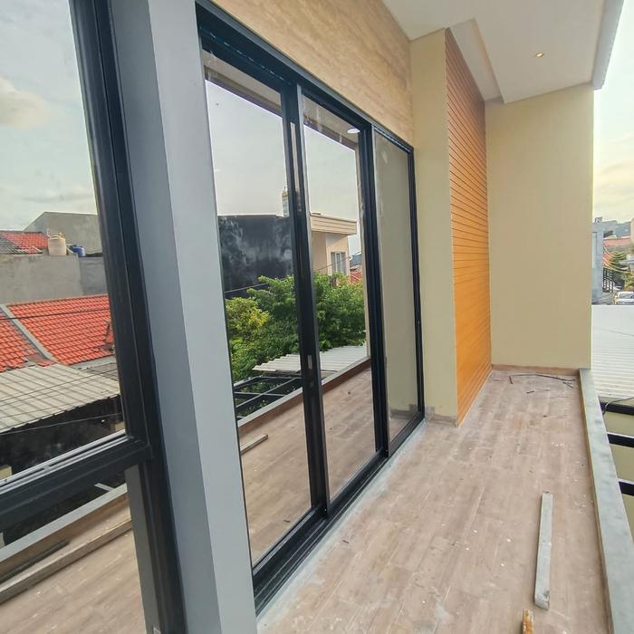 Jual Pintu Sliding door 3 Trak | Kaca one way brown|Frame Aluminium YKK ...