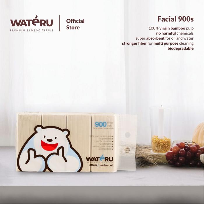 Jual Wateru Natural Bamboo Tissue / Tisu Bambu - Facial 900s 1 Pack Di ...