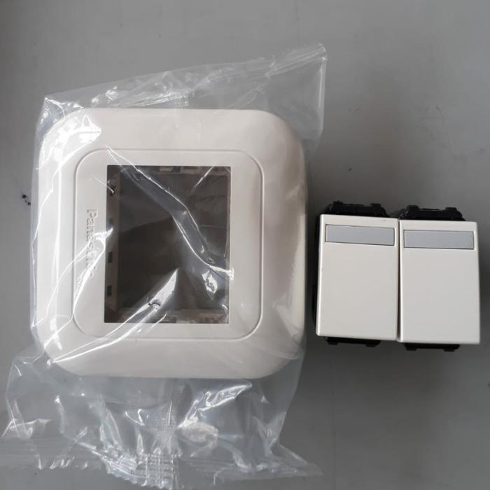 Jual Saklar Seri Panasonic / Double Hotel 2 Arah Wide Series Putih ...
