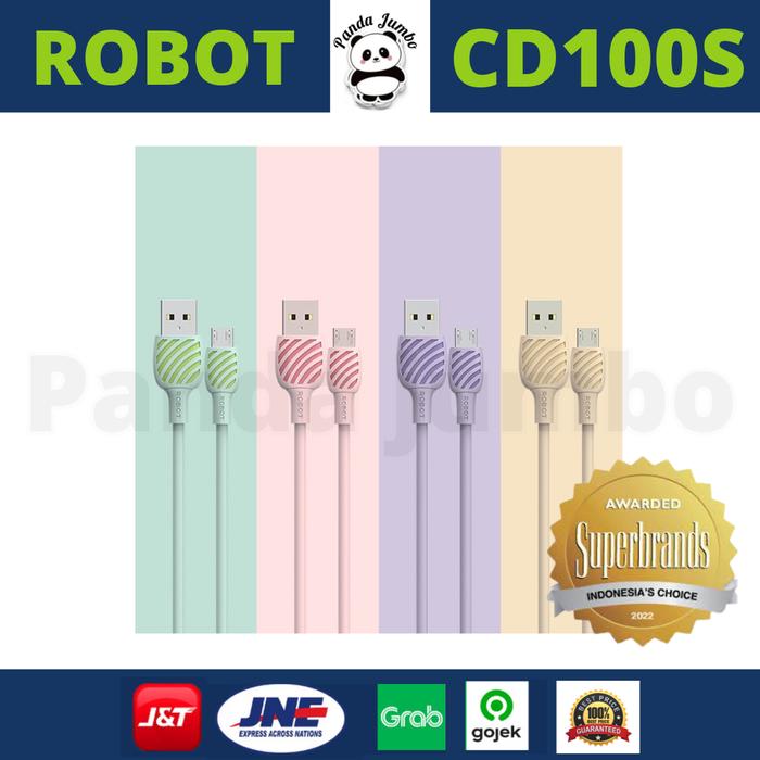 Jual (ECERAN) KABEL DATA MICRO ROBOT RT-CD100S 100CM 2,4A - Kota ...