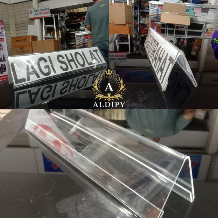 Jual Papan Nama Meja Kantor, Ruangan Bahan Acrylic Segitiga Ready ...