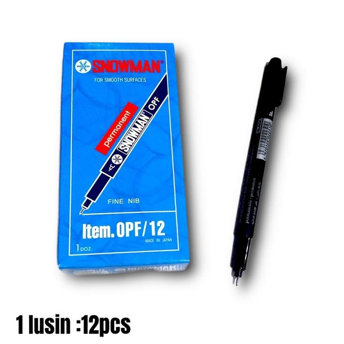Jual Spidol Permanent Snowman OHP Marker OPF-1 Hitam 0.5 Pulpen ...