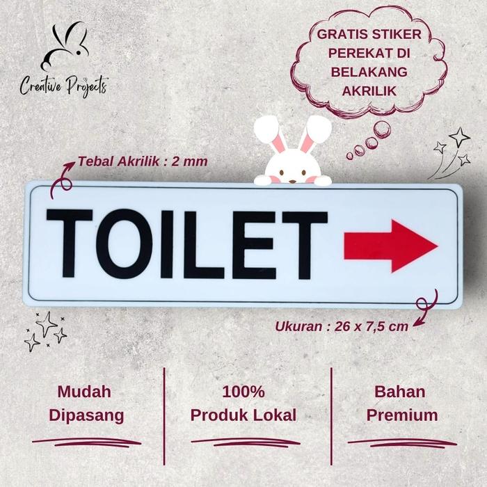 Jual Sign Akrilik Toilet Panah | Sign Acrylic - Toilet Kanan - Jakarta ...