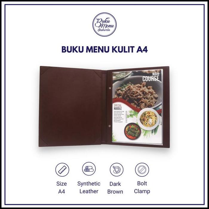 Jual Custom Buku Menu Restoran Kulit Isi Plastik A4 - Ready Stock ...