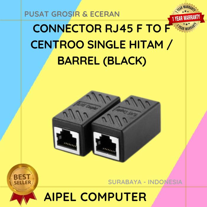 Jual SINGLEH | CONNECTOR RJ45 FEMALE TO FEMALE CENTROO SINGLE HITAM ...