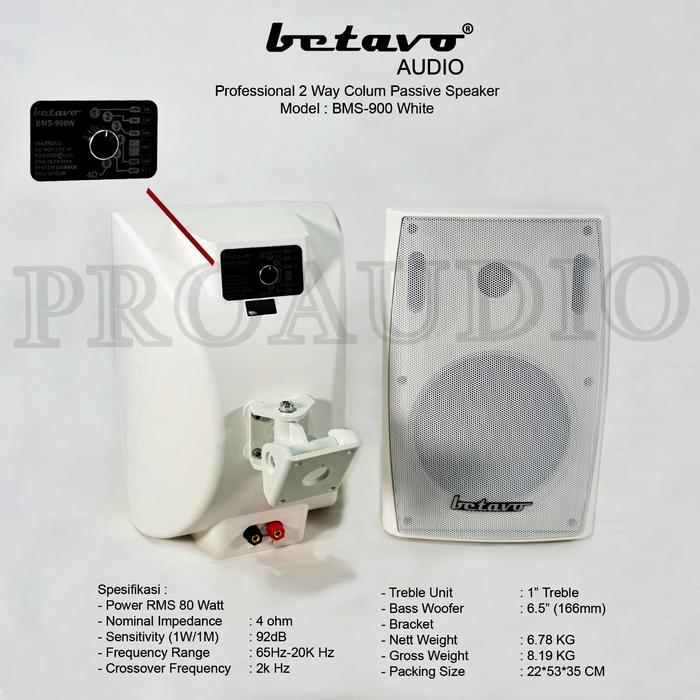 Jual Betavo Audio Speaker Passive BMS 900 Professional 2 way column ...