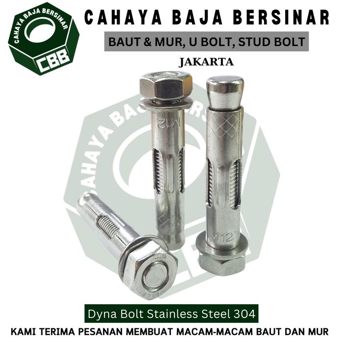 Jual Dyna Bolt Stainless Steel 304 M12 x 100mm (Sleeve Anchor ...
