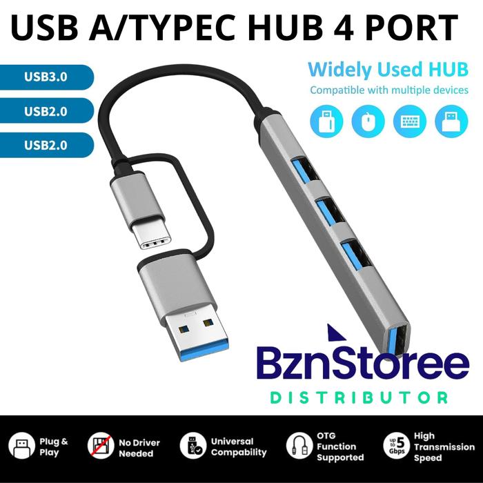 Promo USB 3.0-TYPE-C USB HUB Speed / 2in1 4port USB 3.0 Aluminium HUB - Jakarta Pusat ...