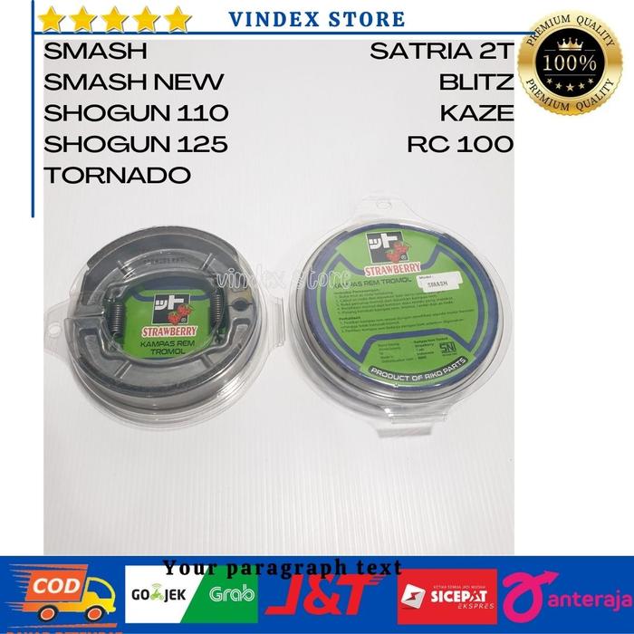 Jual KAMPAS REM BELAKANG TROMOL PIRODO BREAK SHOE RX KING NEW MIO VEGA ...