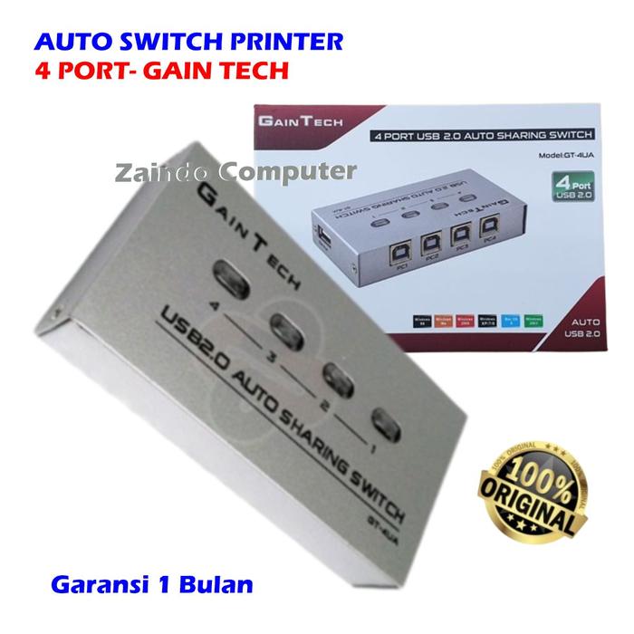 Jual Switch printer automatis 4 port / splitter printer automatis 4 ...
