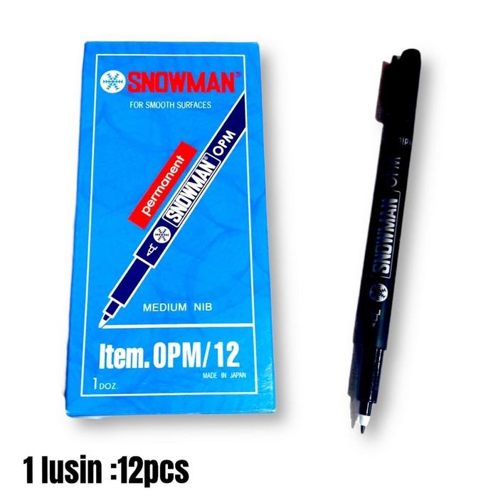 Jual Spidol Permanent Snowman OHP Marker OPF-1 Hitam 0.5 Pulpen ...