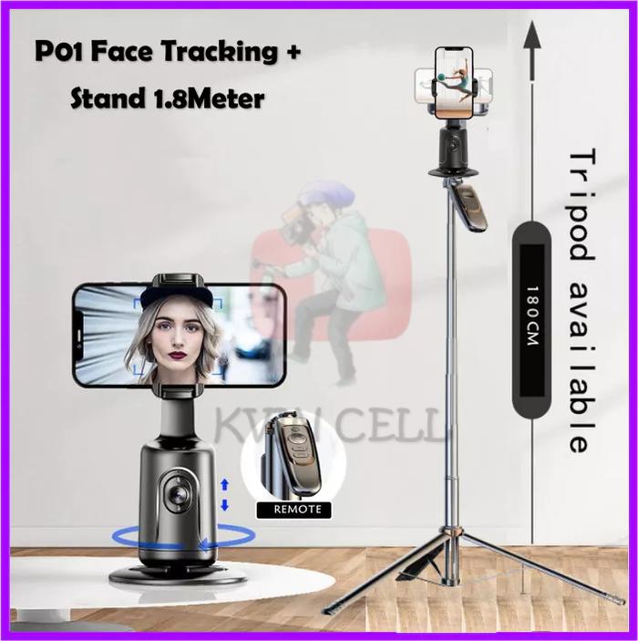 Jual Auto Face Tracking Gimbal P01 Tongsis Tripod 1.8 Meter Gesture ...