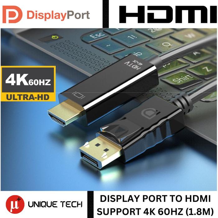 Jual CABLE CONVERTER DISPLAY PORT TO HDMI 4K KABEL DISPLAYPORT ADAPTER ...