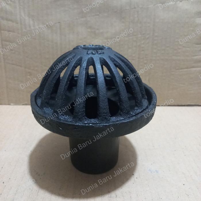 Jual roof drain cast irion 2,5 inchi Cembung +saringan talang air besi ...