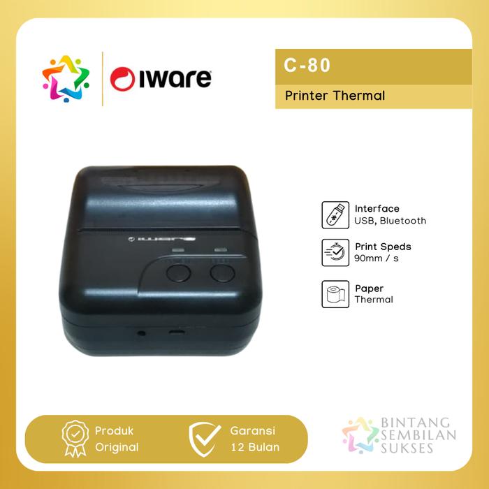 Jual PRINTER BLUETOOTH THERMAL 80MM IWARE C-80 RPP02N SUPPORT MOKAPOS ...
