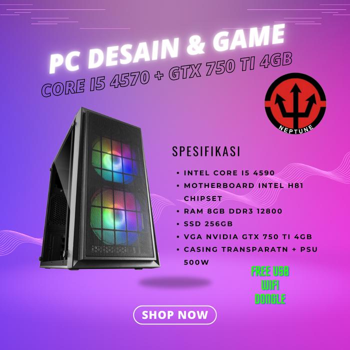 Jual Komputer/PC RAKITAN CORE I5-4570 + GTX 750 TI SSD Desain & Gaming ...