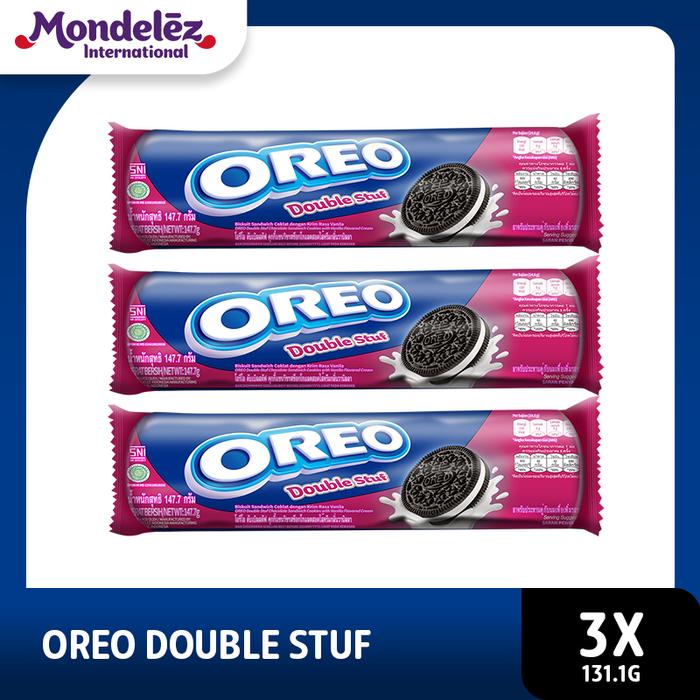 Promo Oreo Biskuit Double Stuff 131.1g - 3 Pack - - Oreo,Kraft & Cadbury Official Store | Tokopedia