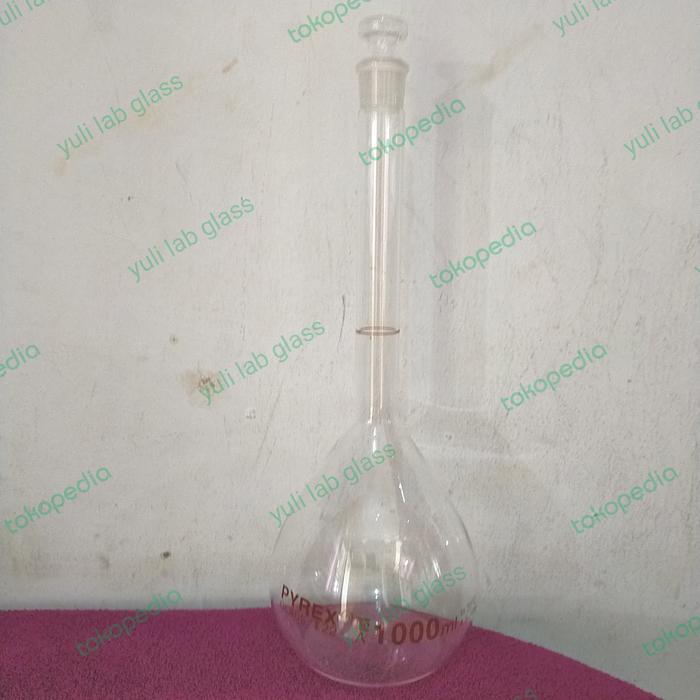 Jual labu ukur/ Volumetric Flask 1000 ml. PYREX - Kab. Sumedang - yuli ...